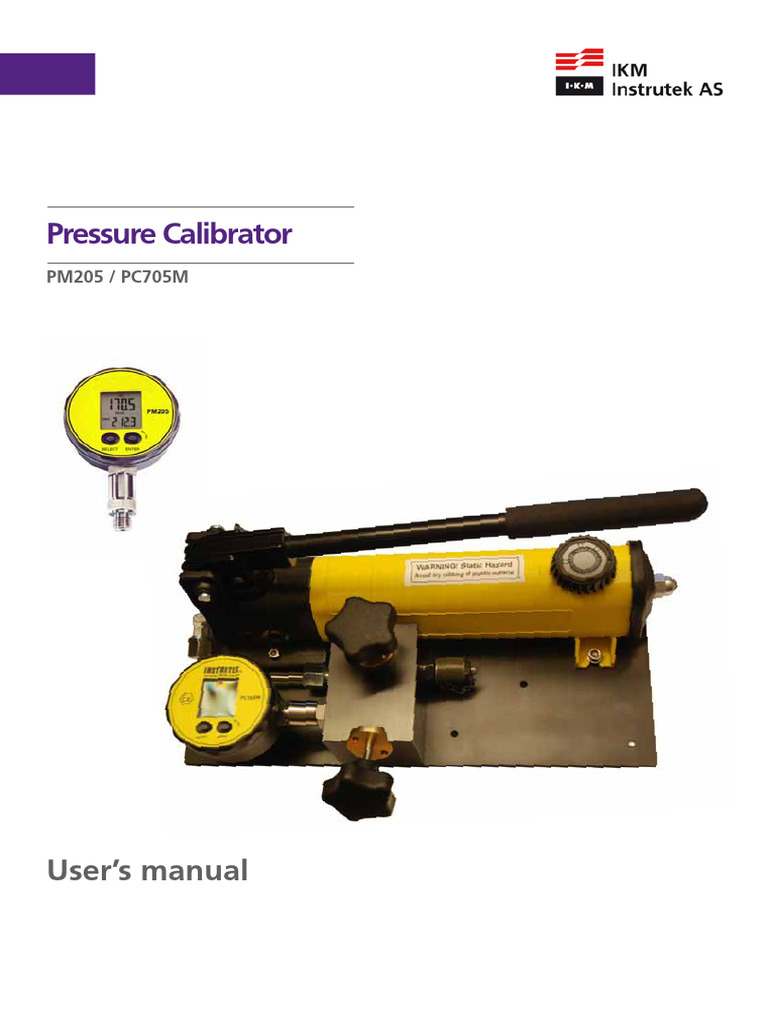 PM205 PC705M Manual | PDF | Calibration | Pascal (Unit)