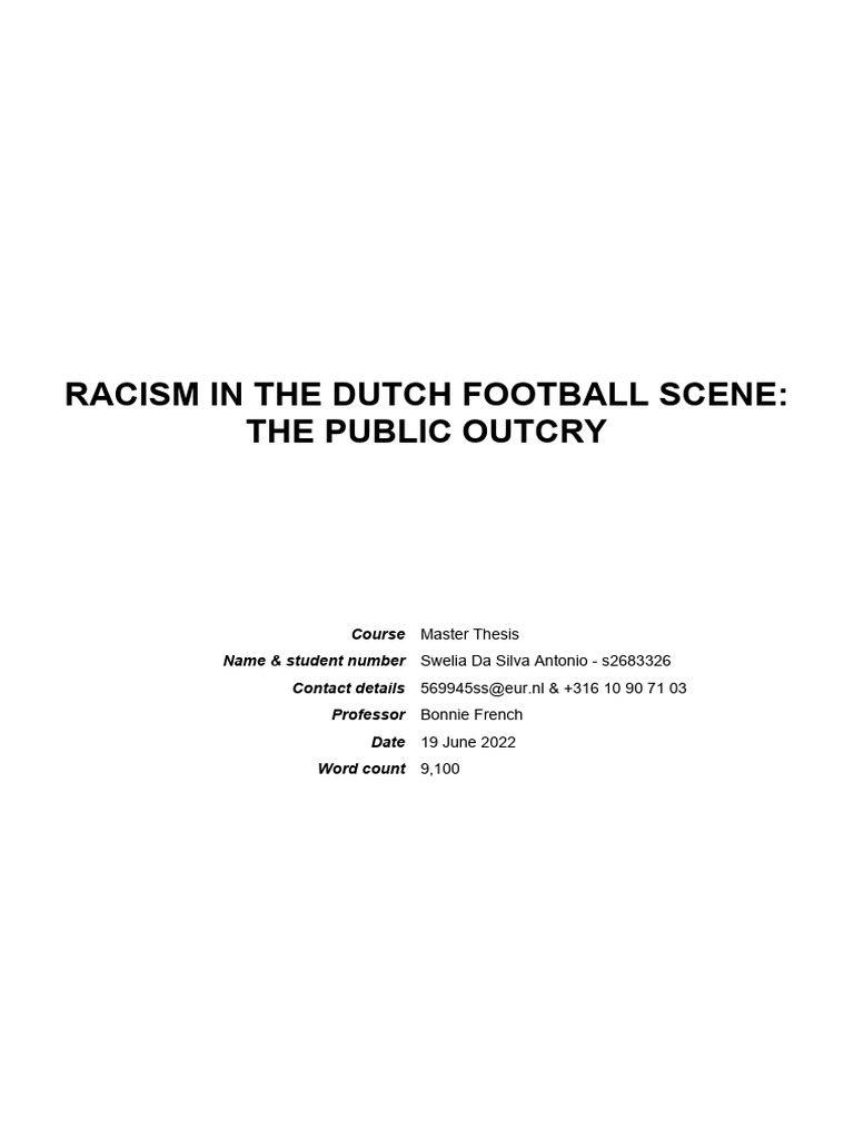 Thesis Final Version | Download Free PDF | Racism | Discrimination & Race Relations