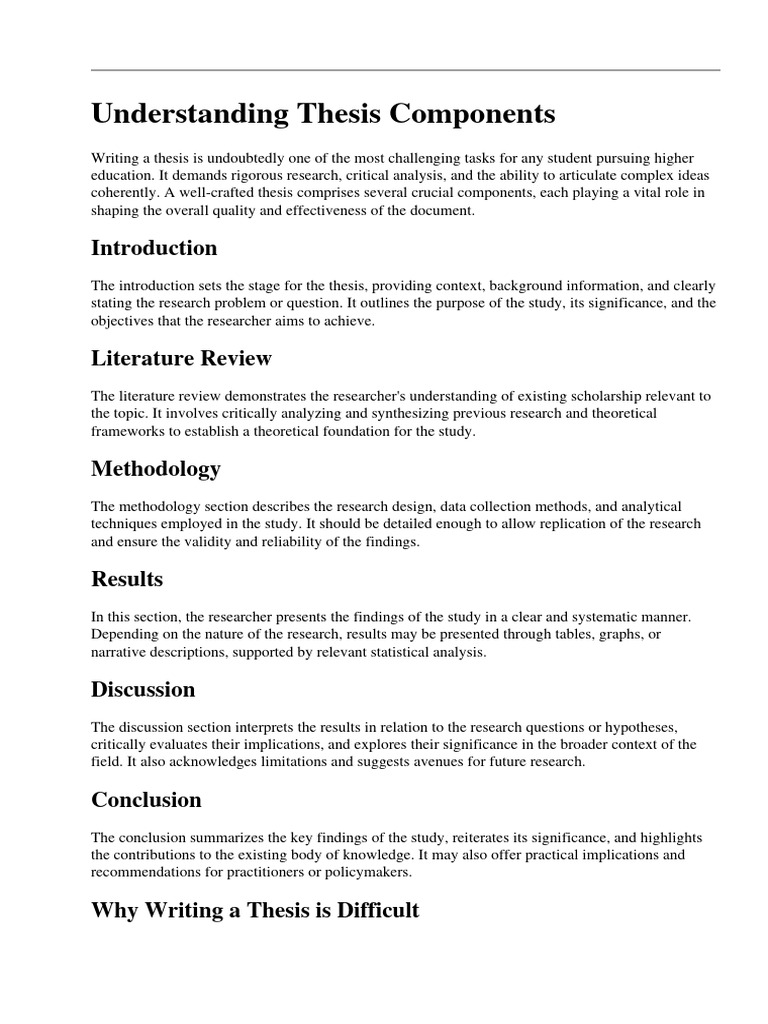 Thesis Components | PDF | Thesis | Methodology