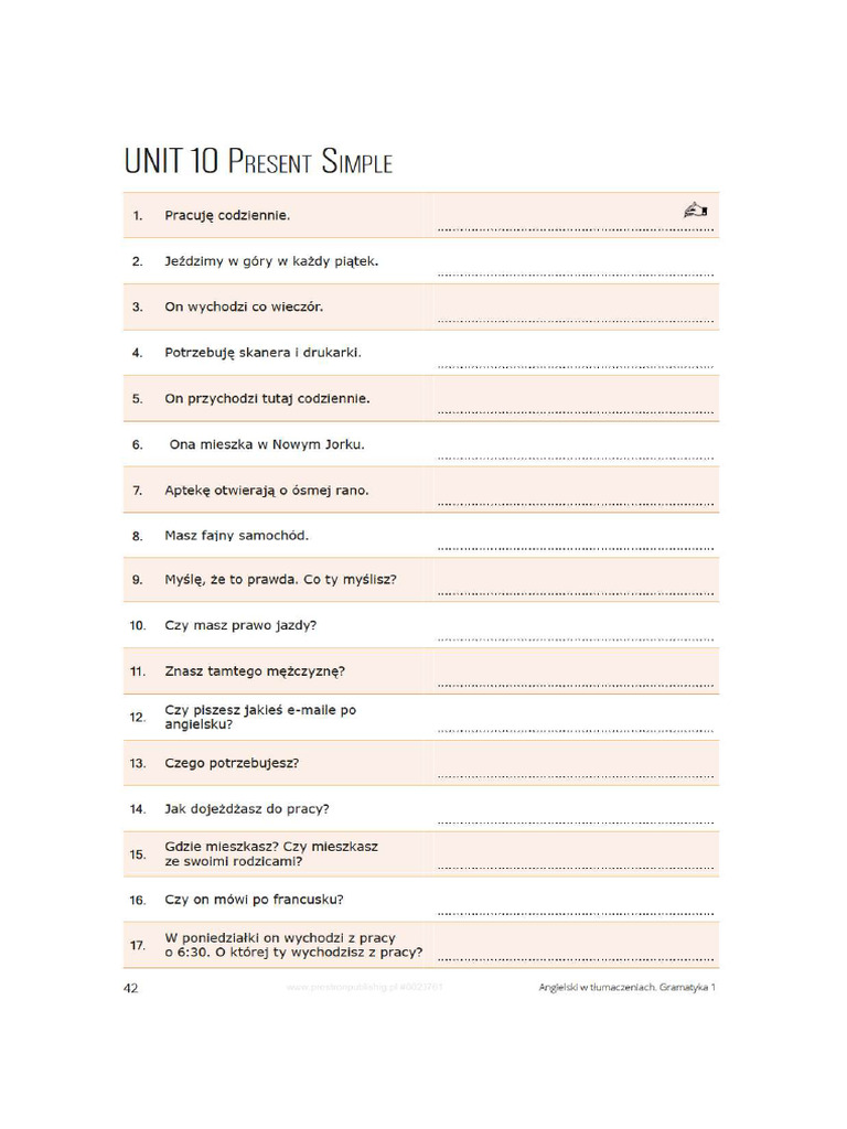 Present Simple translation | PDF