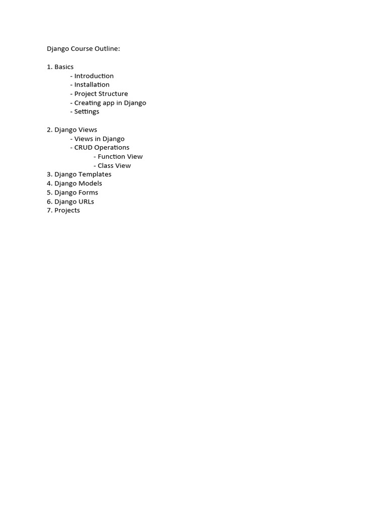 Django Course Outline | PDF
