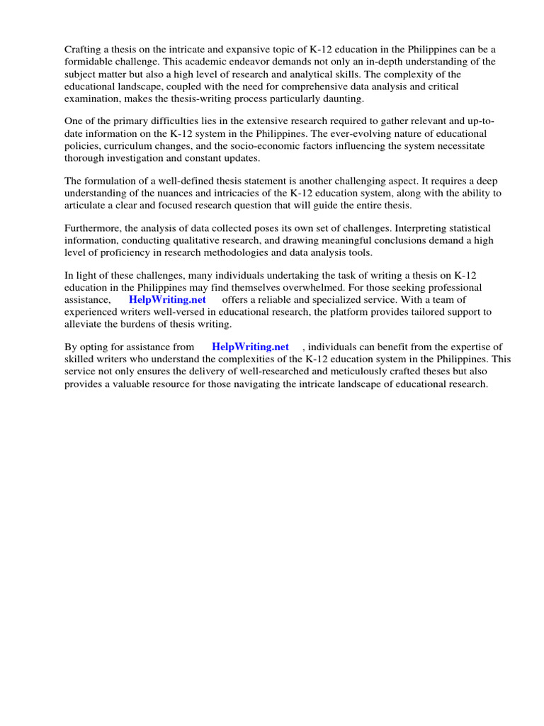 Thesis About k12 in The Philippines | PDF | Thesis | Methodology