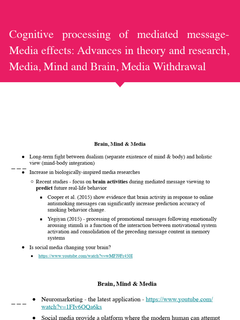 Unit2-Part 3 - Media Psychology | PDF | Mind | Reward System