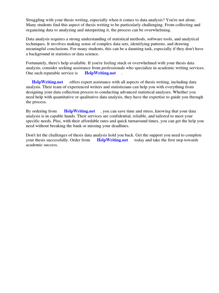 Thesis Writing Data Analysis Pdf Data Analysis Data