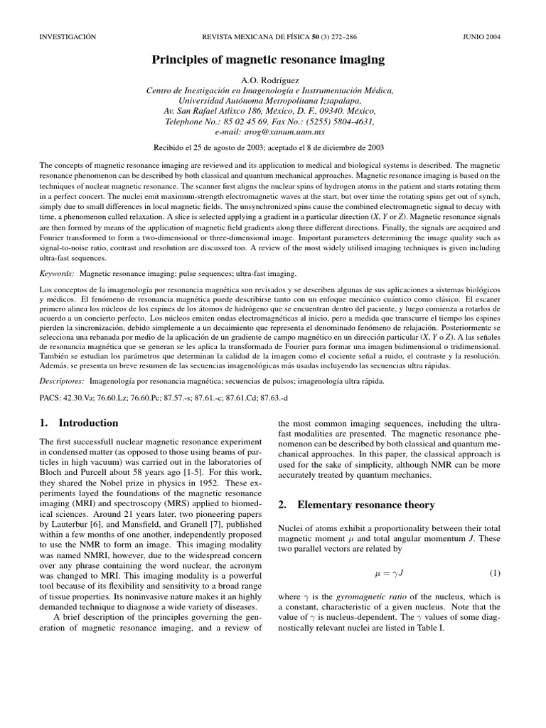 Principles of Magnetic Resonance Imaging | PDF | Relaxation (Nmr ...