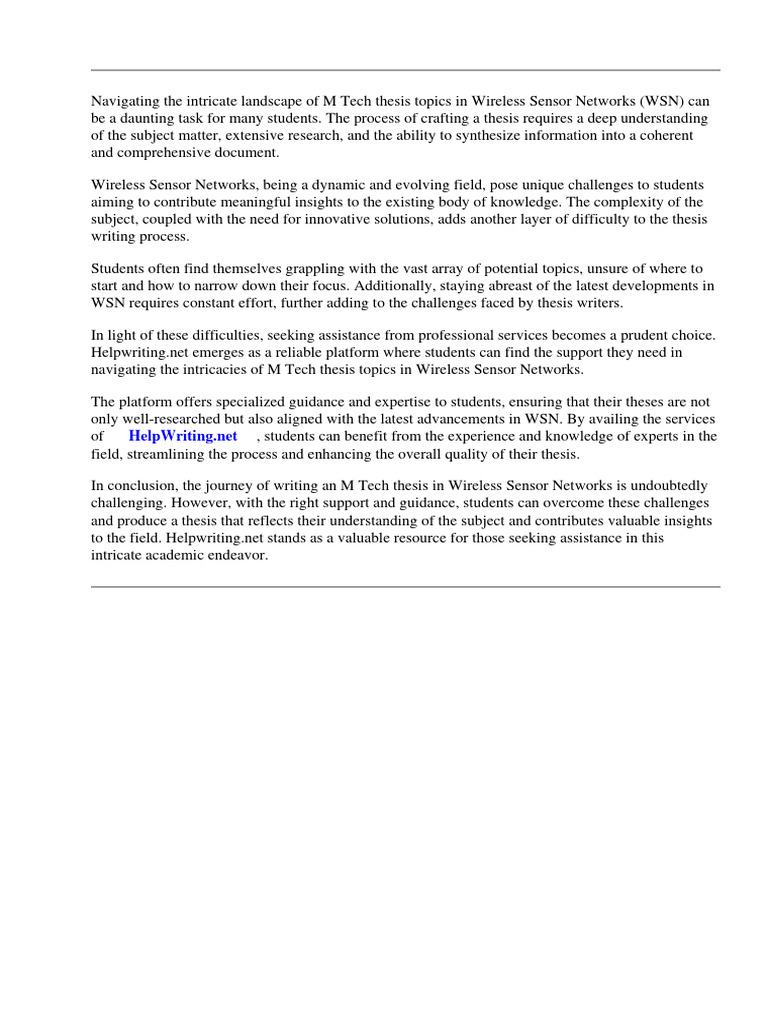 M Tech Thesis Topics in Wireless Sensor Networks | PDF | Wireless Sensor Network | Computer Network