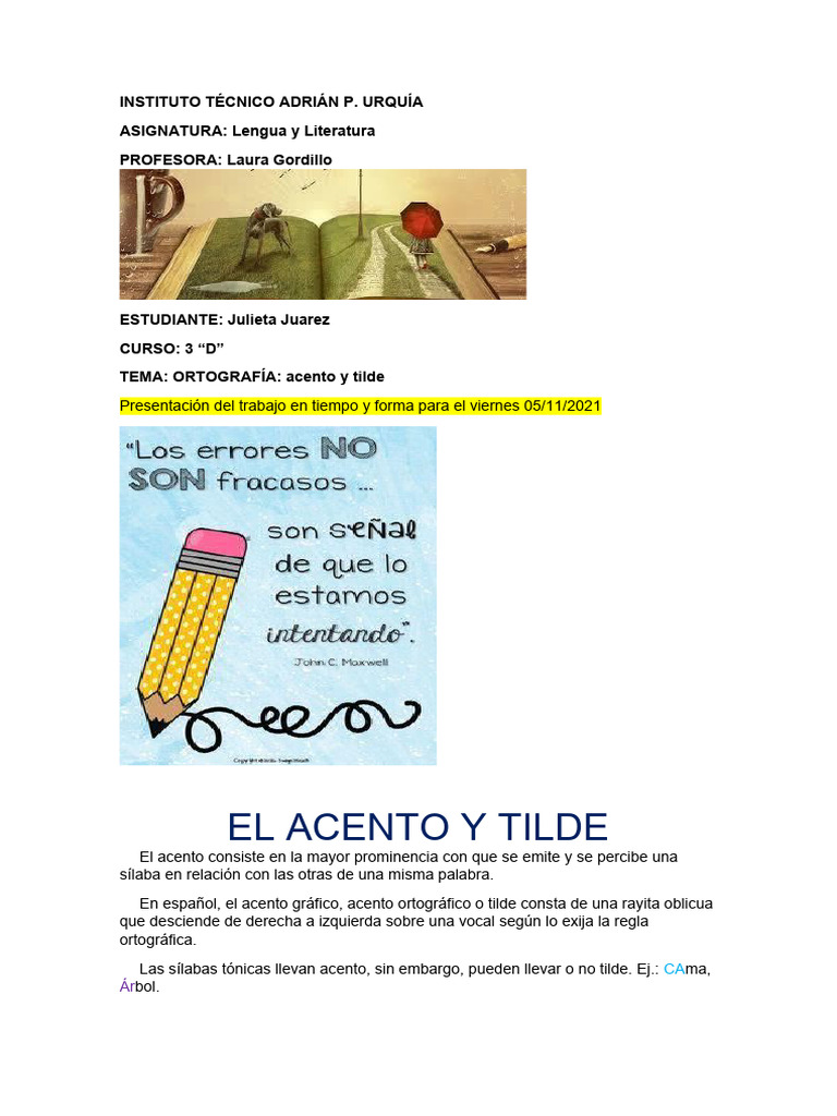 2- Ortografía acentuación tilde | PDF | Fonética | Lingüística