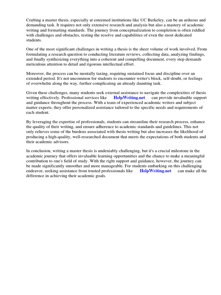 Uc Berkeley Master Thesis | PDF | Data | Thesis