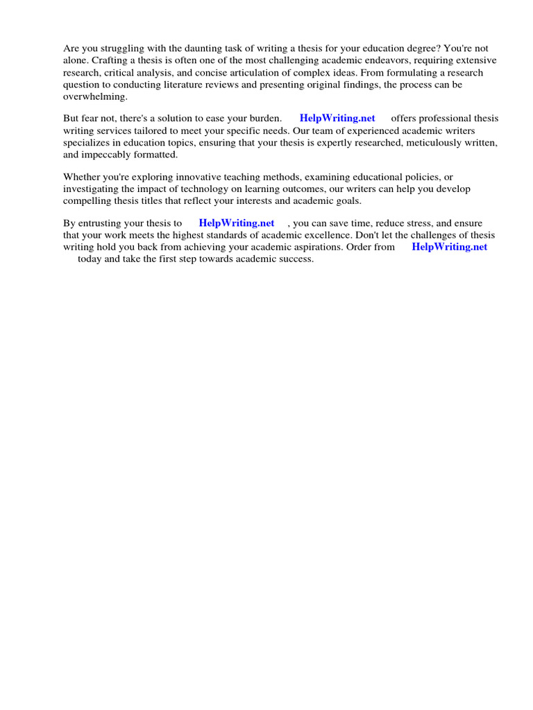 Best Thesis Titles For Education | PDF | Thesis