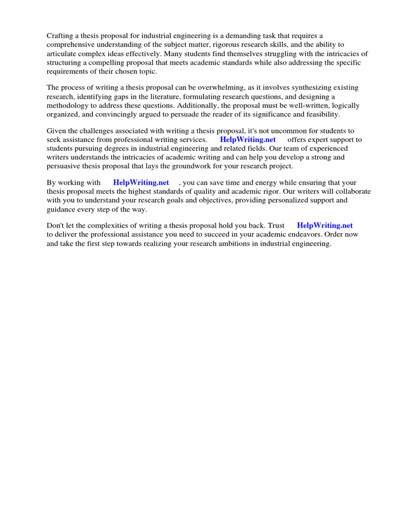 Thesis Proposal For Industrial Engineering Pdf Thesis Engineering 5773