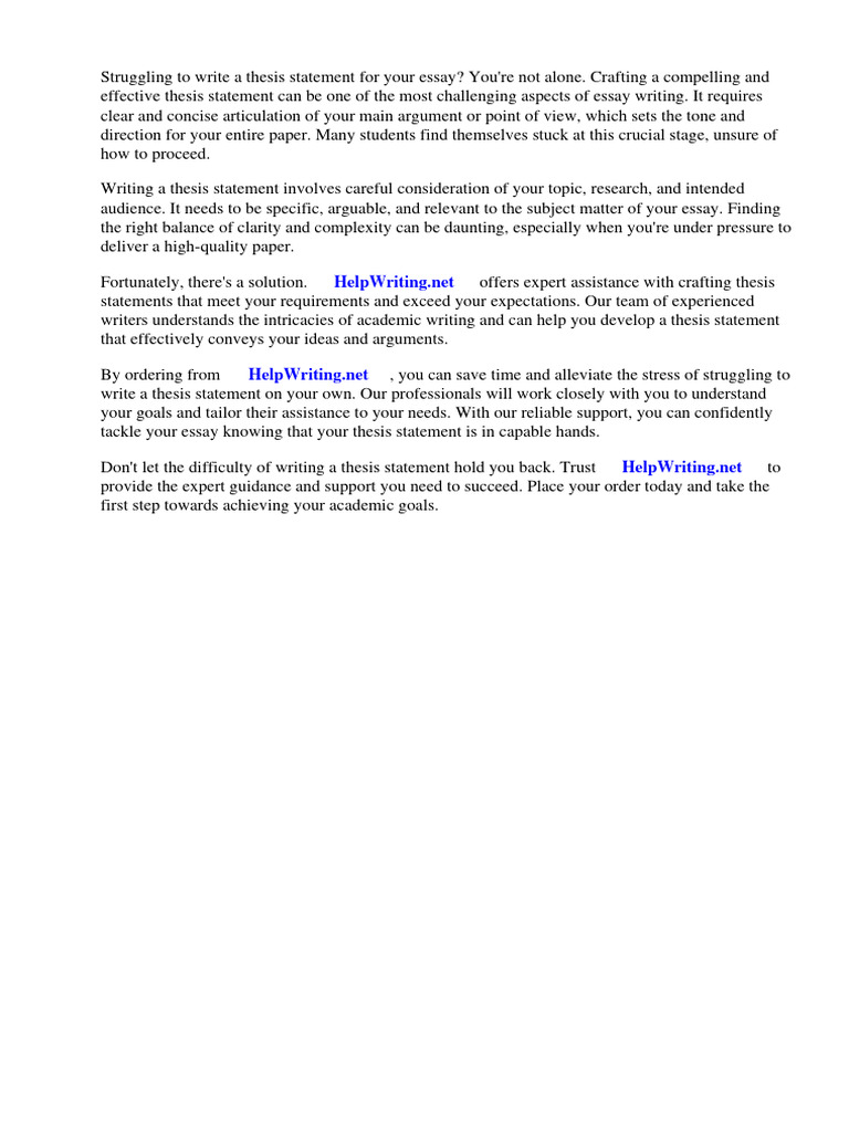Crafting Effective Thesis Statements | PDF | Essays | Thesis