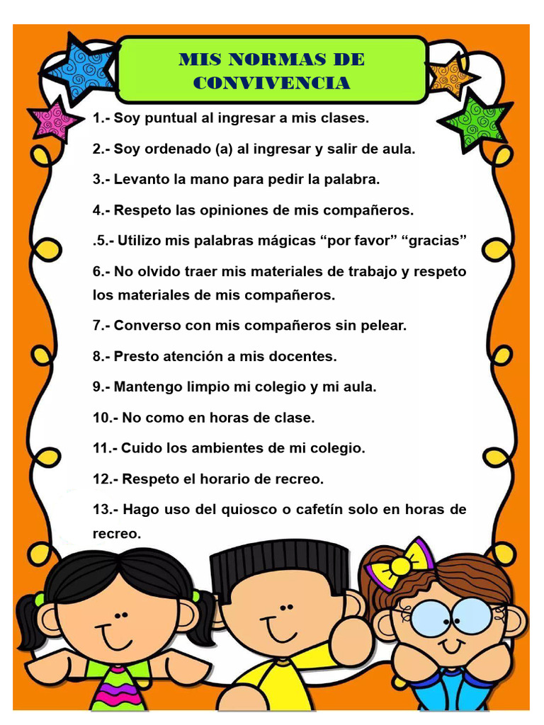 Normas de Convivencia 1ero, 2do y 3er Grado | PDF