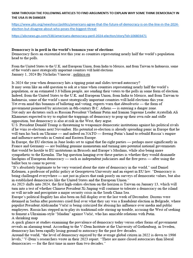 Skim Through The Following Articles To Find Arguments To Explain Why ...