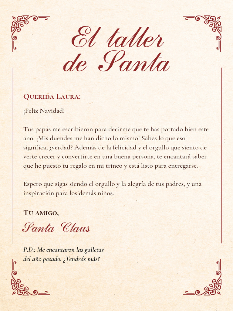 Carta de Santa para Laura | PDF | Salud y bienestar