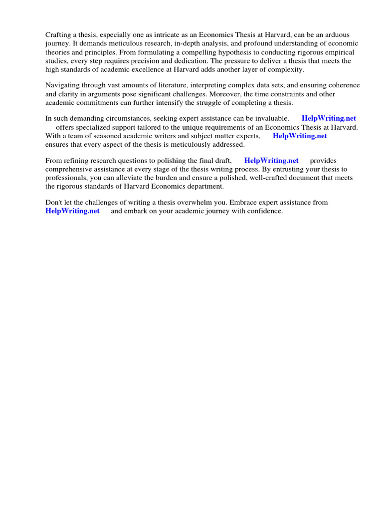 Economics Thesis Harvard | PDF | Economics | Thesis