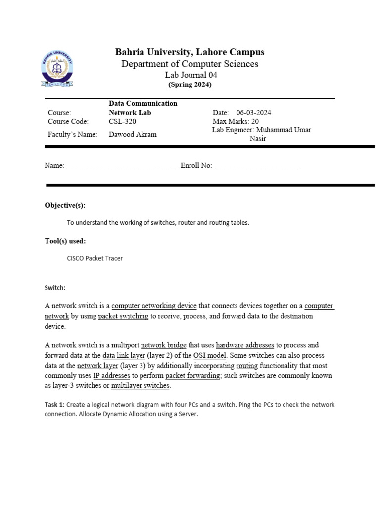 Lab 4 | PDF | Computer Network | Router (Computing)