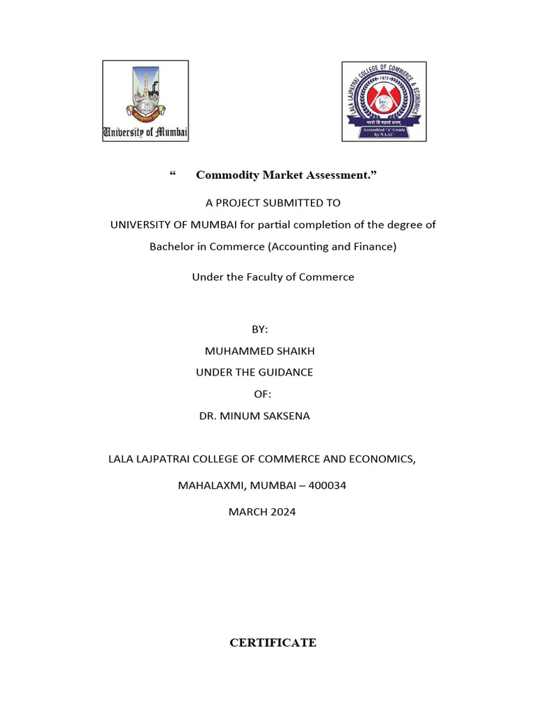 Commodity Market Assesment (Main) | PDF | Futures Contract | Commodity ...