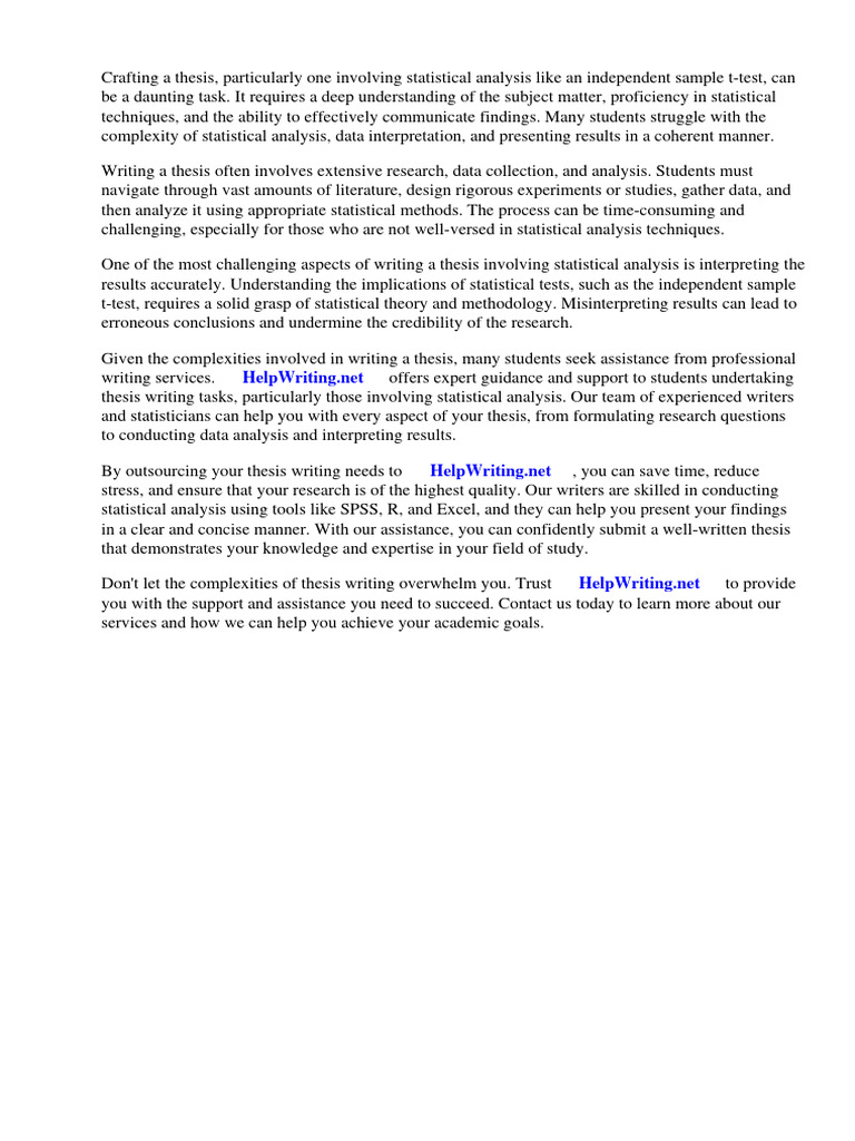 Independent Sample T-Test Thesis | Download Free PDF | Student's T Test ...