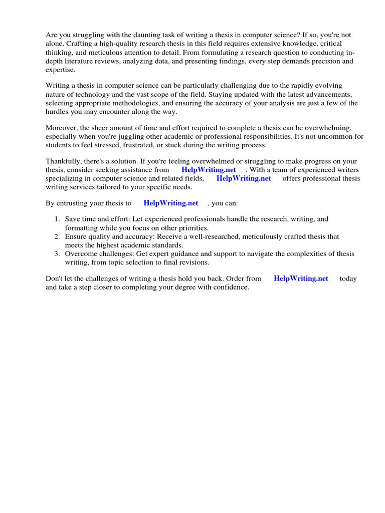 Sample Research Thesis in Computer Science | Download Free PDF | Thesis | Science