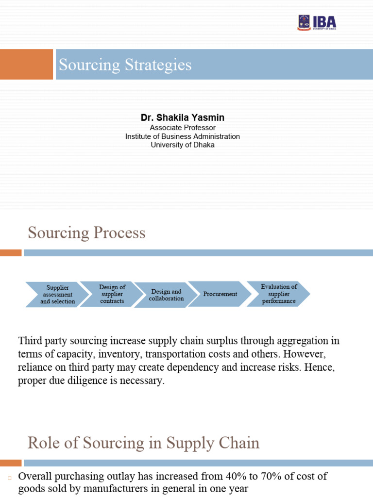 Sourcing Strategies | PDF | Procurement | Supply Chain