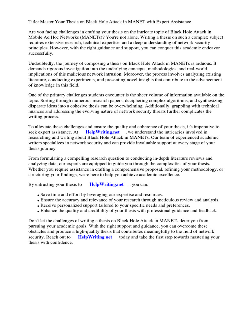 Thesis On Black Hole Attack In Manet Pdf Wireless Ad Hoc Network Routing