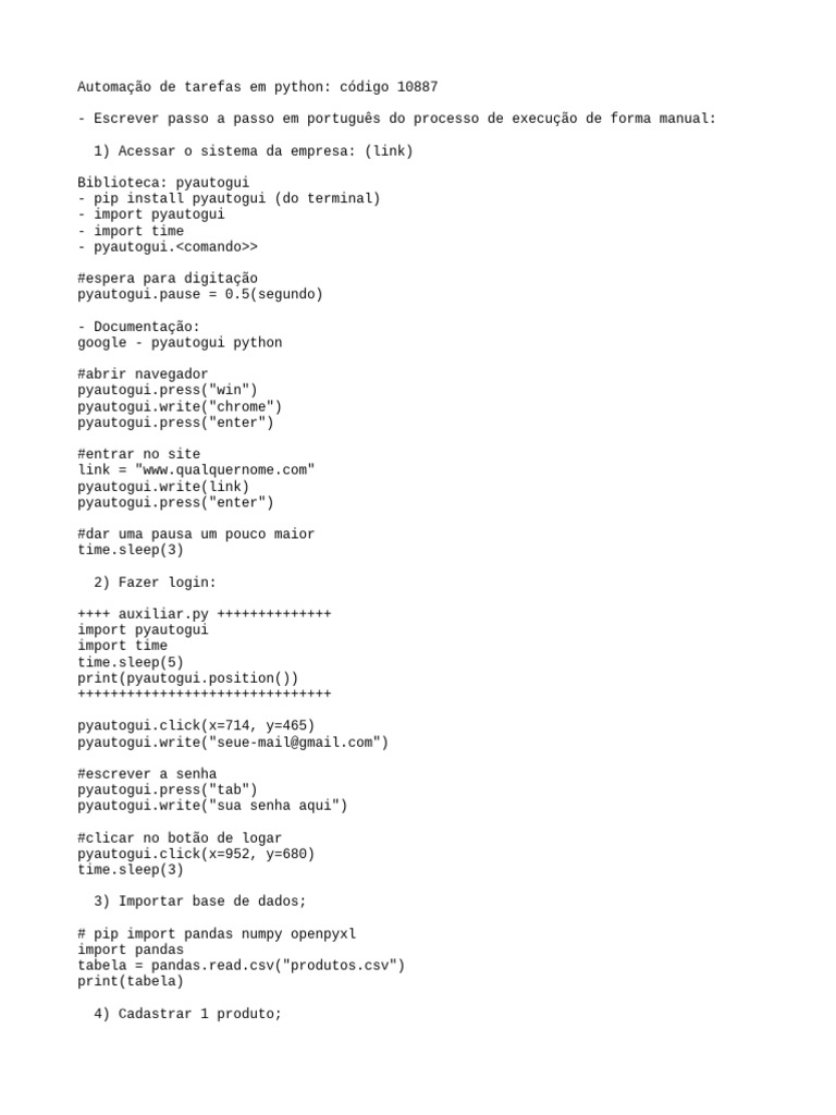 Descrição Códigos Python | PDF | Tabela (banco de dados) | Gestão de dados