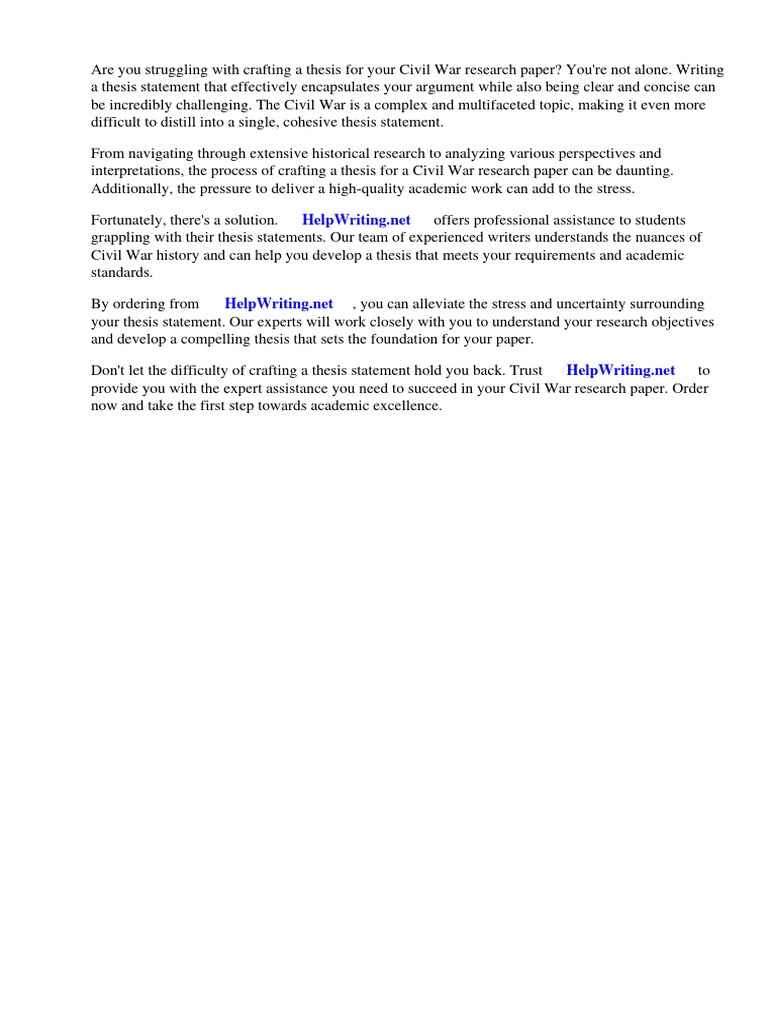 Crafting a Civil War Thesis Statement | PDF | American Civil War ...