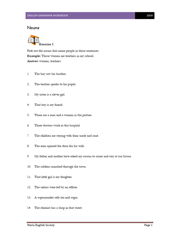 English Grammar Workbook | PDF | English Grammar