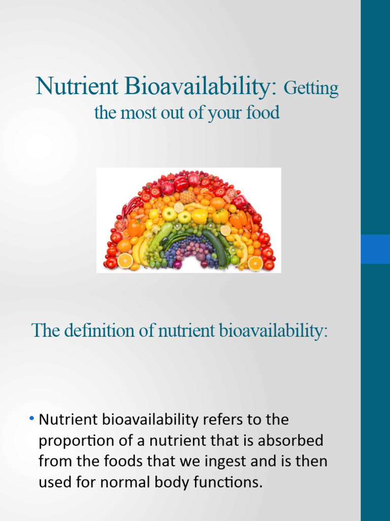Nutrient Bioavalability | PDF | Nutrients | Digestion