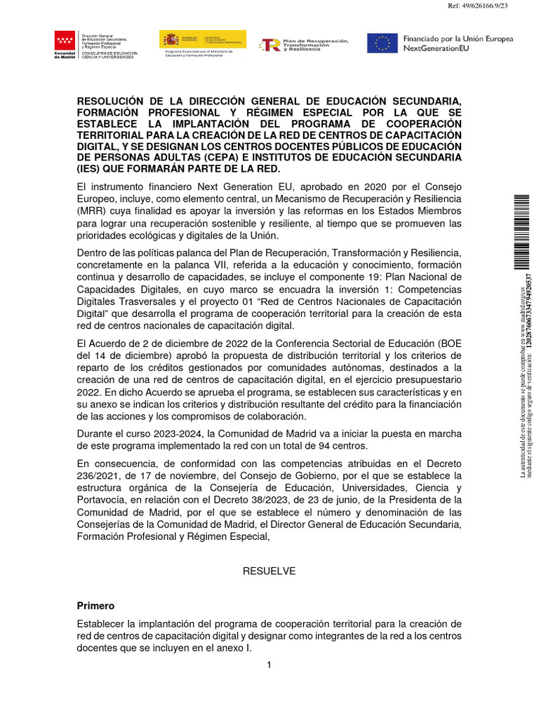 2023-07-03 Resolucion RCCD Vfinal 37725788 | PDF