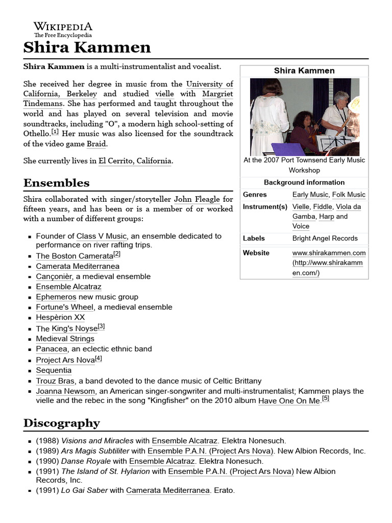 Shira Kamen | PDF | Performing Arts