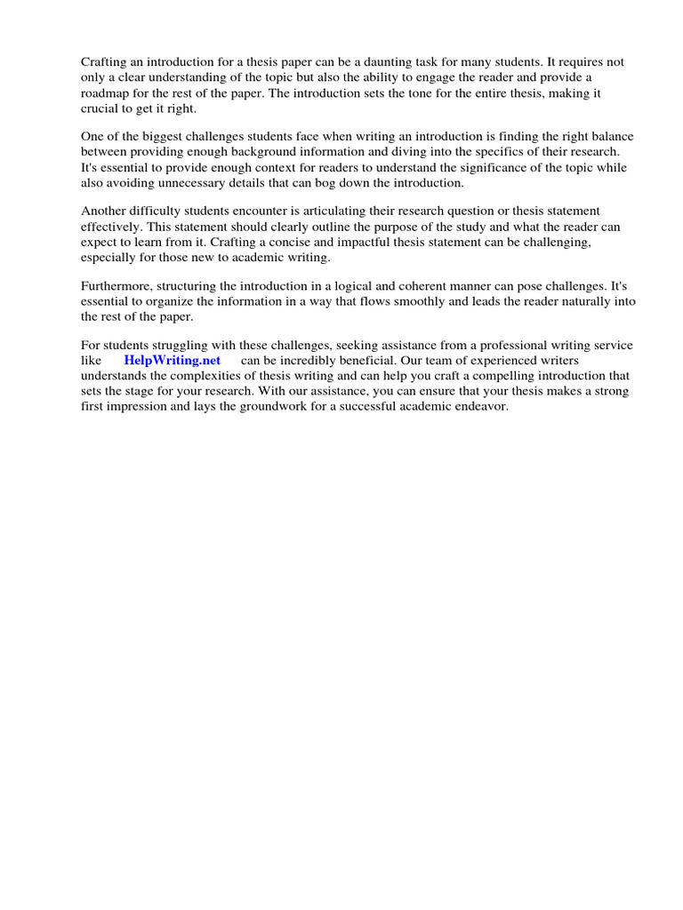How To Make Introduction in Thesis Paper | Download Free PDF | Thesis | Essays
