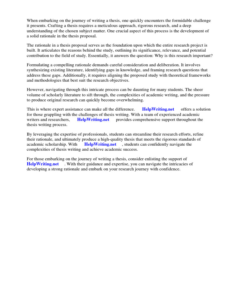 What Is Rationale in Thesis Proposal | PDF | Thesis | Essays