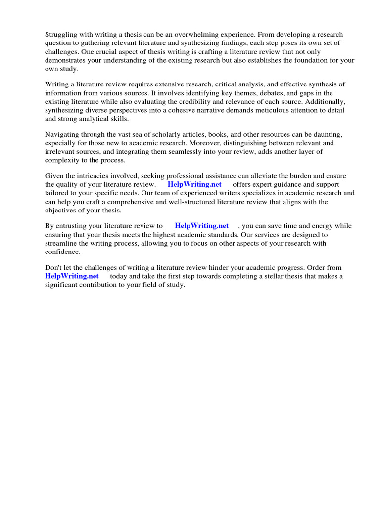 How To Write Literature Review in Thesis Sample | PDF | Thesis | Essays