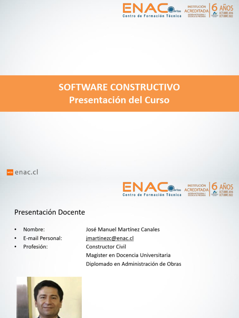 ENAC SC Clase N°001a - Aspectos Generales Del Curso | PDF | Evaluación