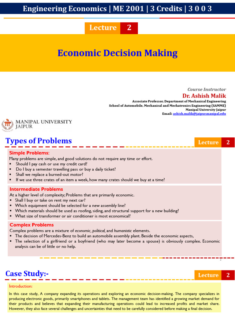 Lec 2 - Decision Making | Download Free PDF | Decision Making | Life Cycle Assessment