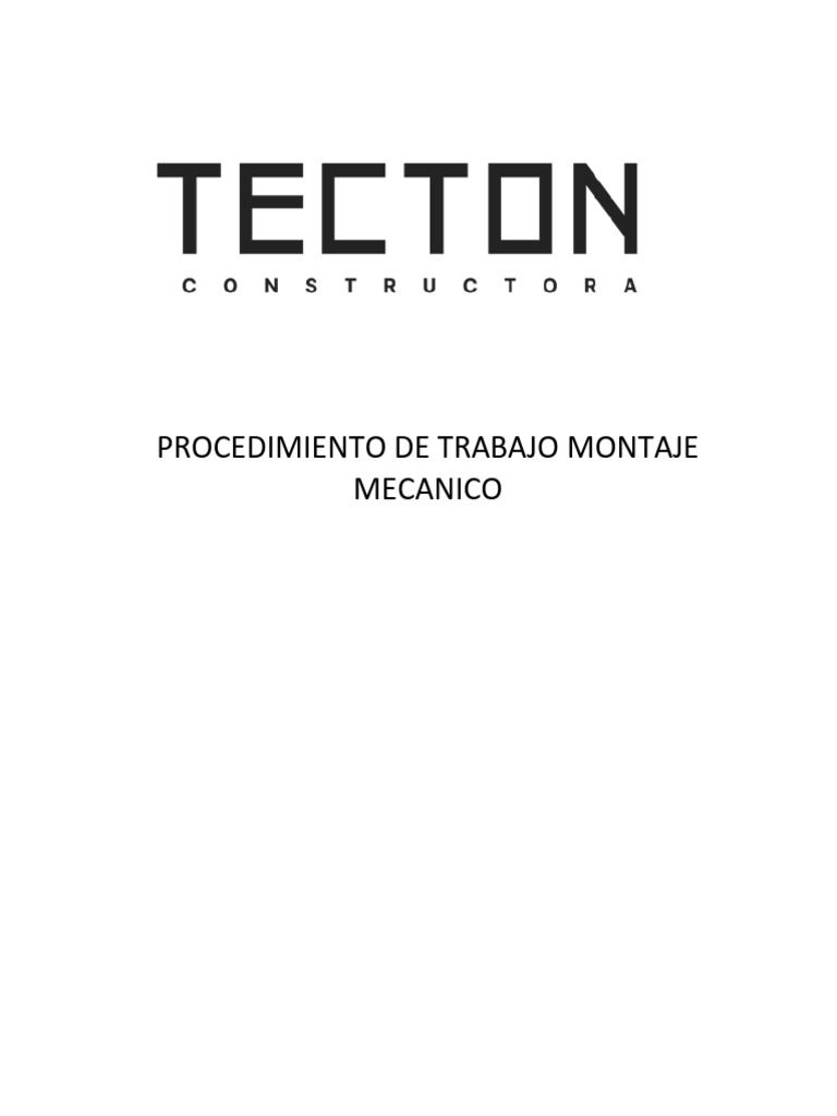 PTS-PR-026 Montaje Mecanico Rev02 | PDF | Residuos | Contaminación