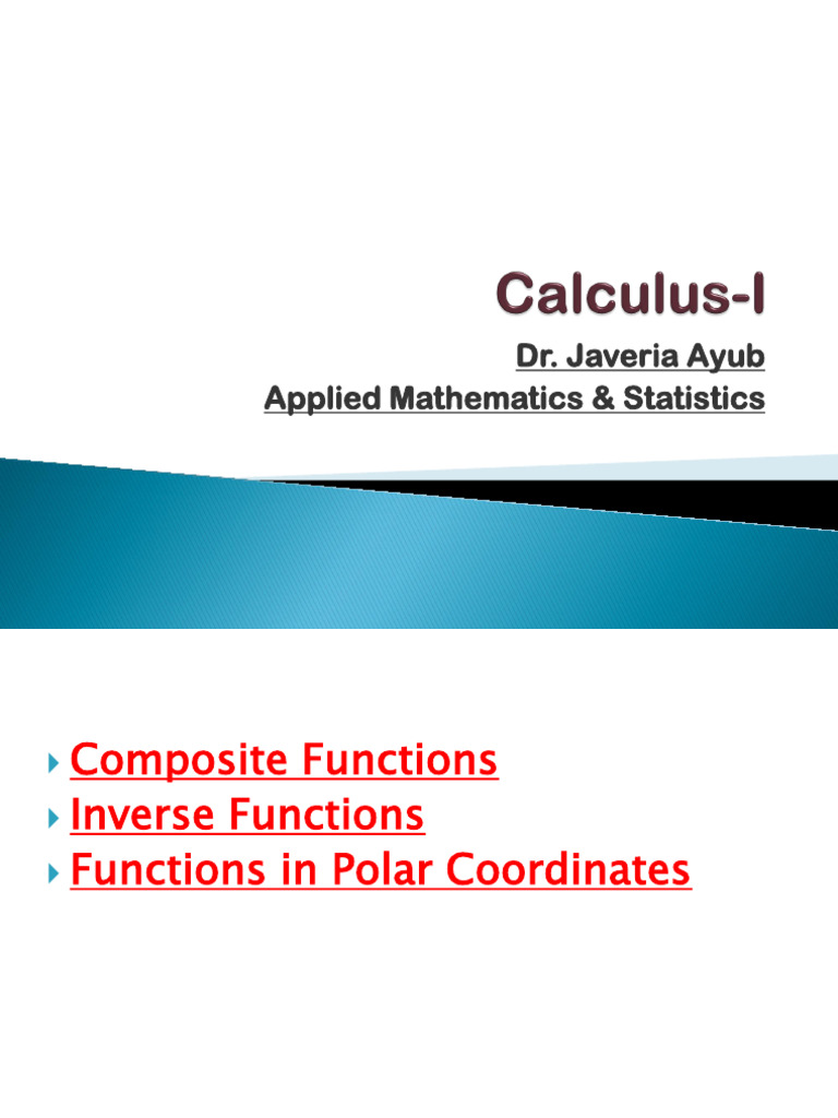 Dr. Javeria Ayub Applied Mathematics & Statistics | PDF | Function (Mathematics) | Mathematical ...