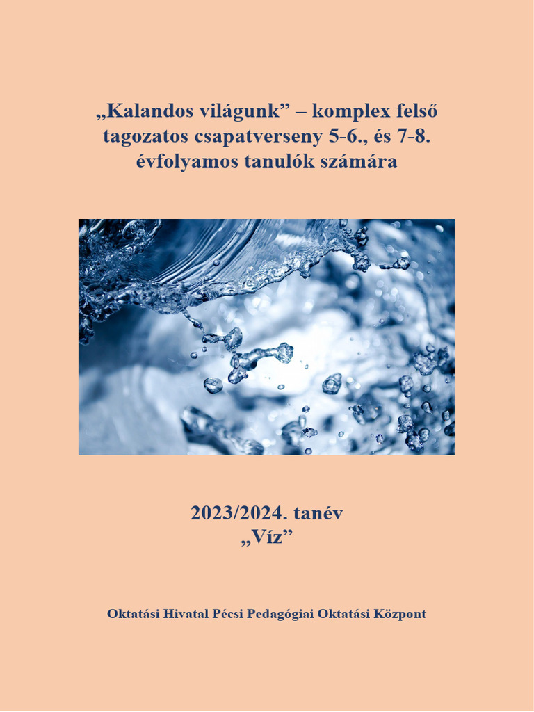 Feladatfüzet Kalandos Világunk Pécs 2023 2024 | PDF