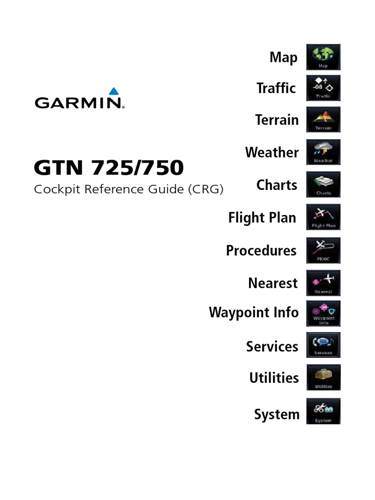 Garmin GTN 750 Cockpit Reference Guide Desbloqueado | PDF | Transponder (Aeronautics) | Altimeter