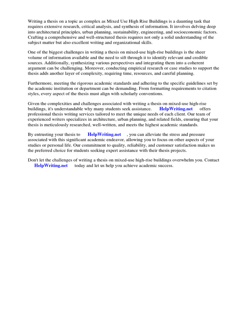 Mixed Use High Rise Building Thesis | PDF | Building | Mixed Use ...