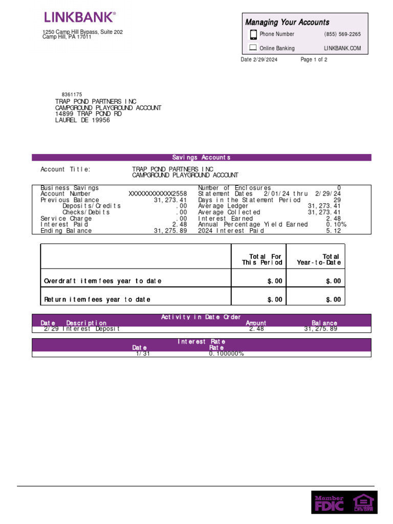 STMNT SV 2558-Statement-02-29-2024 | PDF | Overdraft | Personal Finance