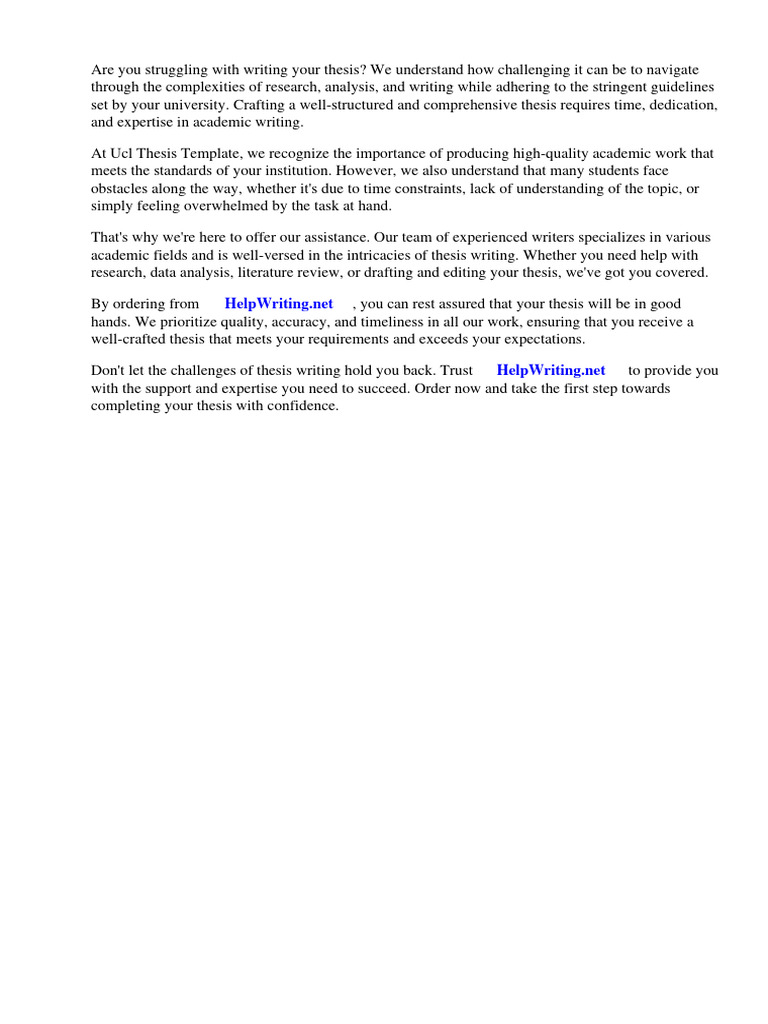 Ucl Thesis Template | Download Free PDF | Thesis