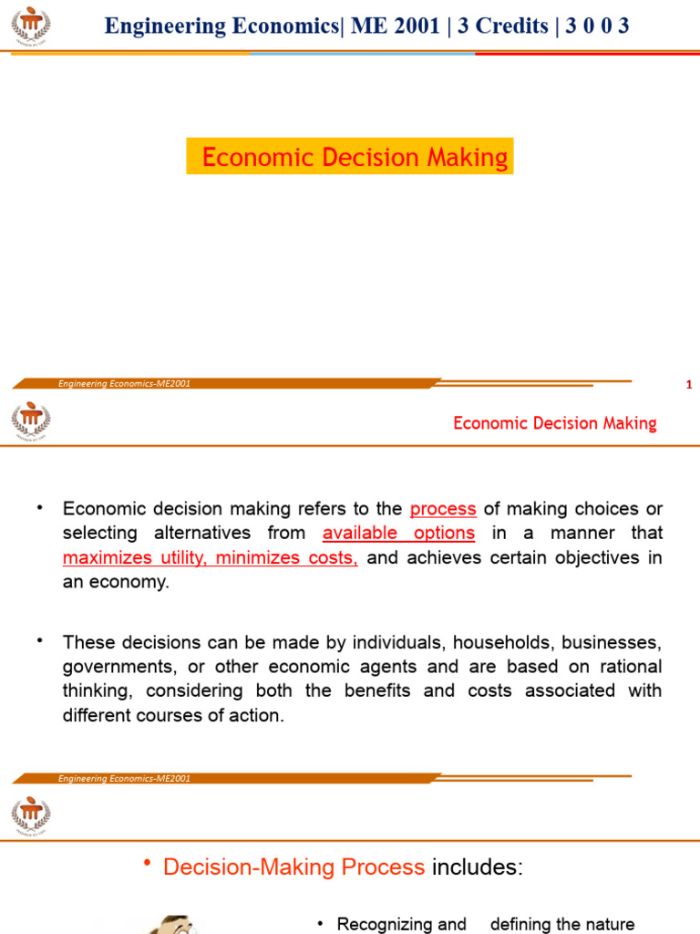Decision Making PPT Economics | PDF | Decision Making | Economics