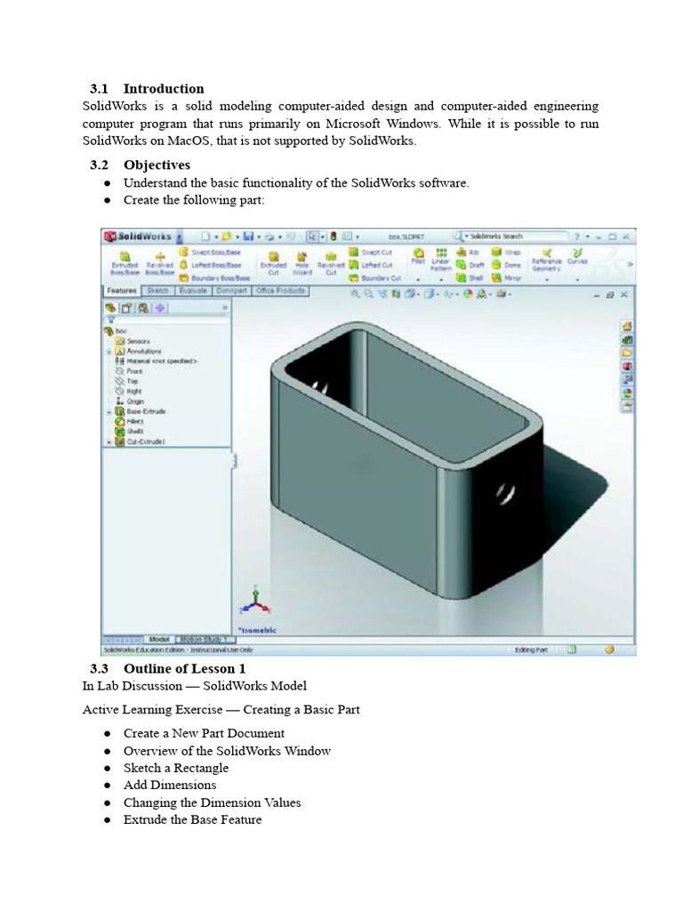 Detailed Intro To 3D Designing On Solidworks | Download Free PDF | 3 D Computer Graphics ...