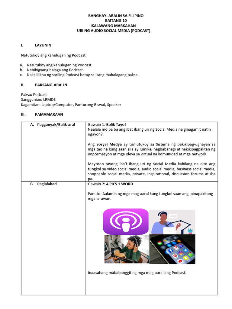 DLP G10 Week 5 - PODCAST | PDF