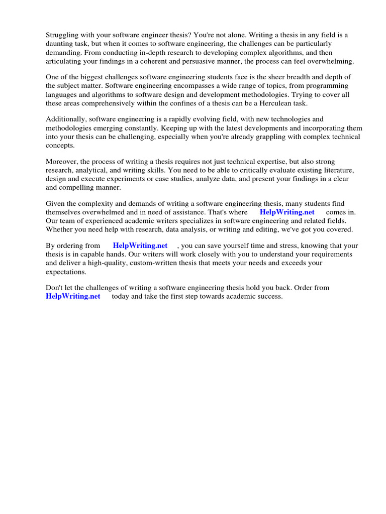 Software Engineer Thesis | PDF | Software | Engineering