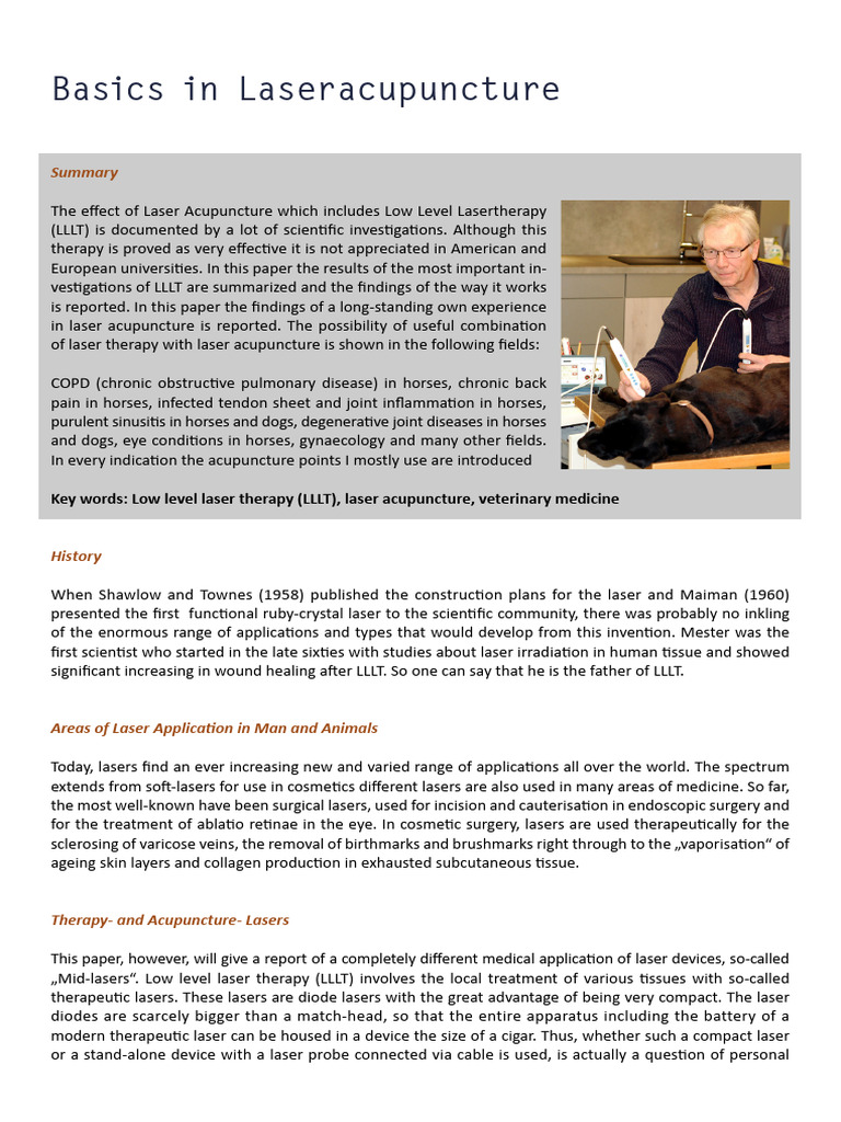 Laser Acupuncture: Benefits and Applications | PDF | Laser | Wound