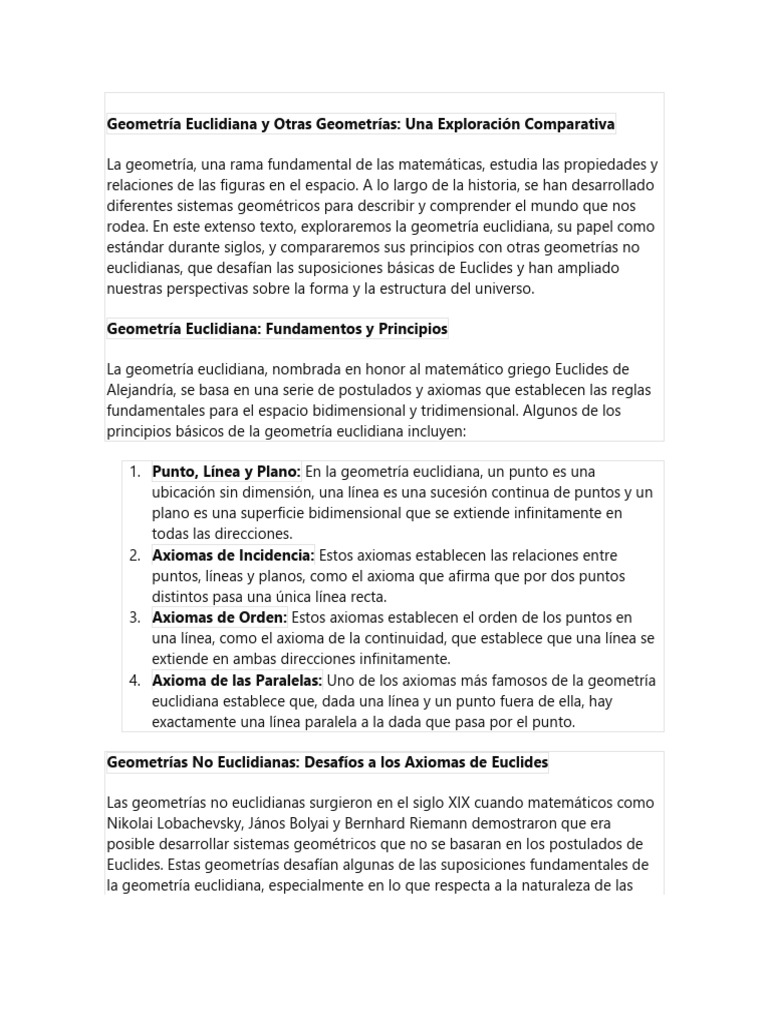 Geometría Euclidiana y Otras Geometrías | PDF | Geometría | Geometría euclidiana