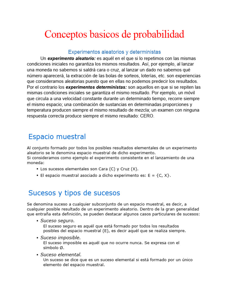 Conceptos Basicos de Probabilidad | PDF | Probabilidad | Science